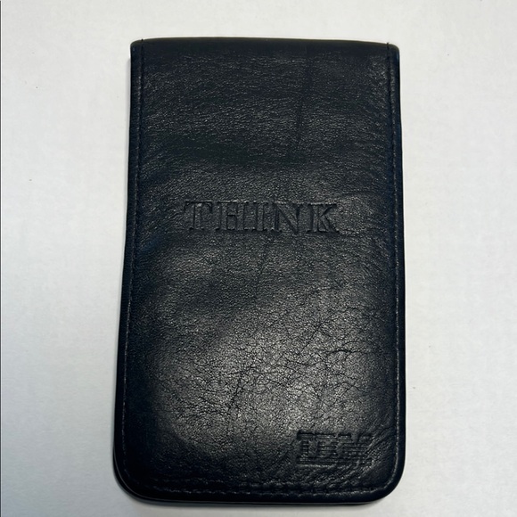 Ibm | Office | Rare Ibm Black Leather Notepad | Poshmark